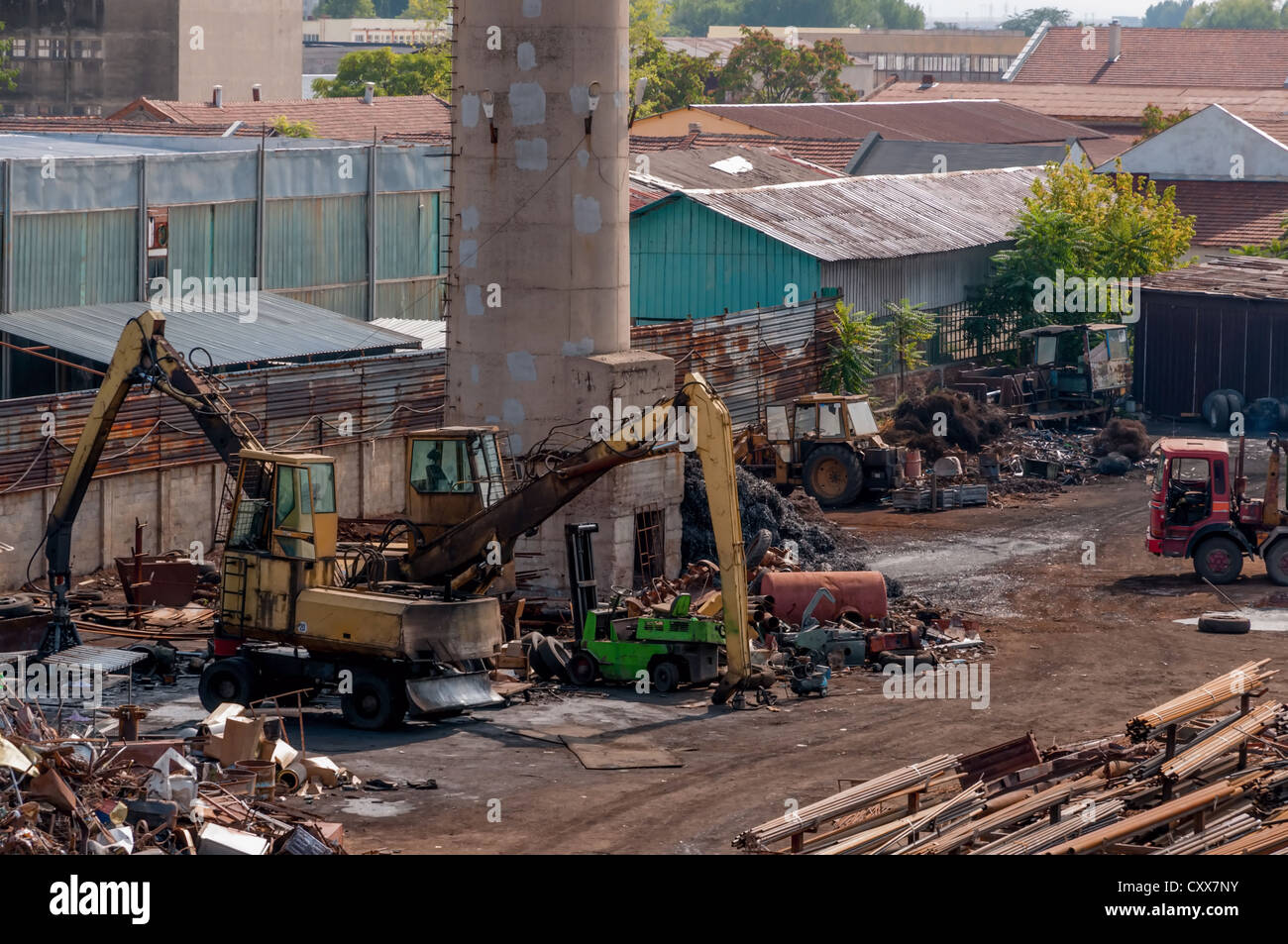Iron scrap metal compacted to recycle Stock Photo - Alamy