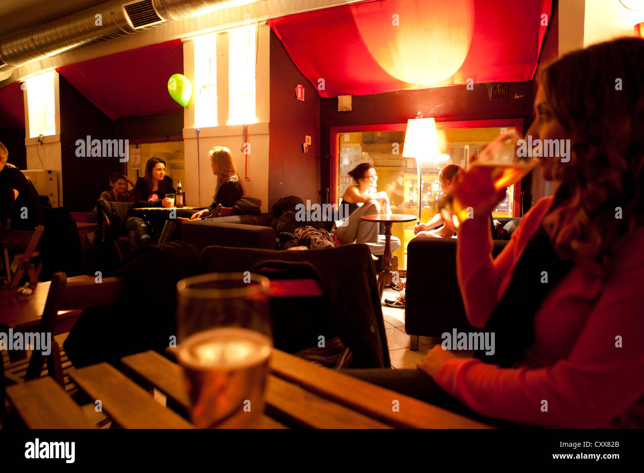 Nightlife Warsaw Poland Stock Photo - Alamy