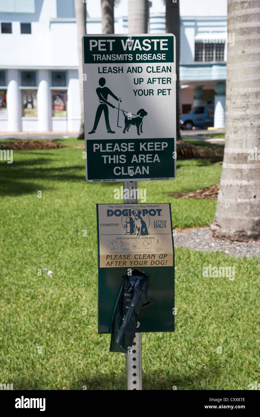dogispot pet waste warning sign and courtesy litter bags miami south ...