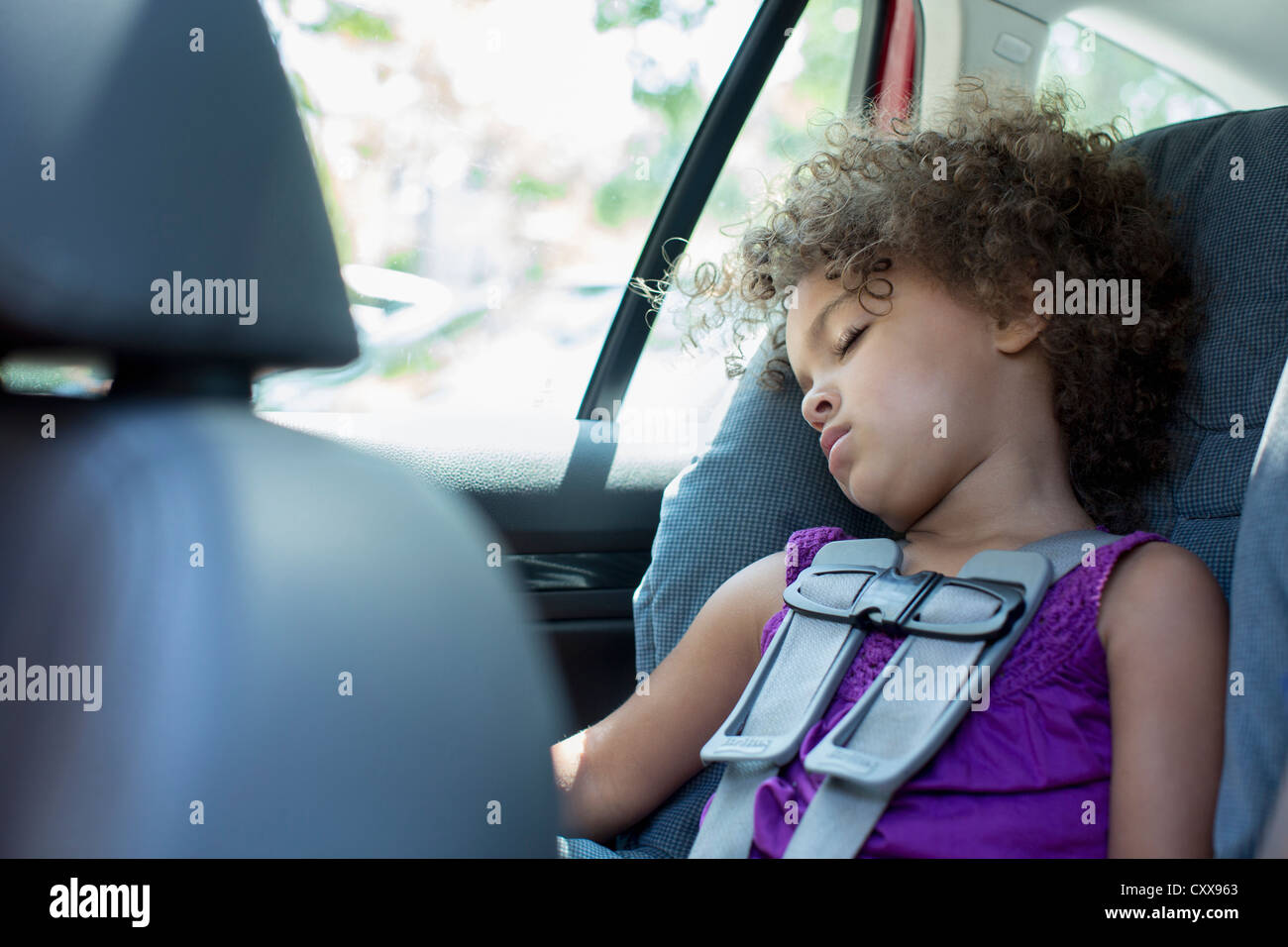 Girl Sleeping Back Seat Car High Resolution Stock Photography and ...