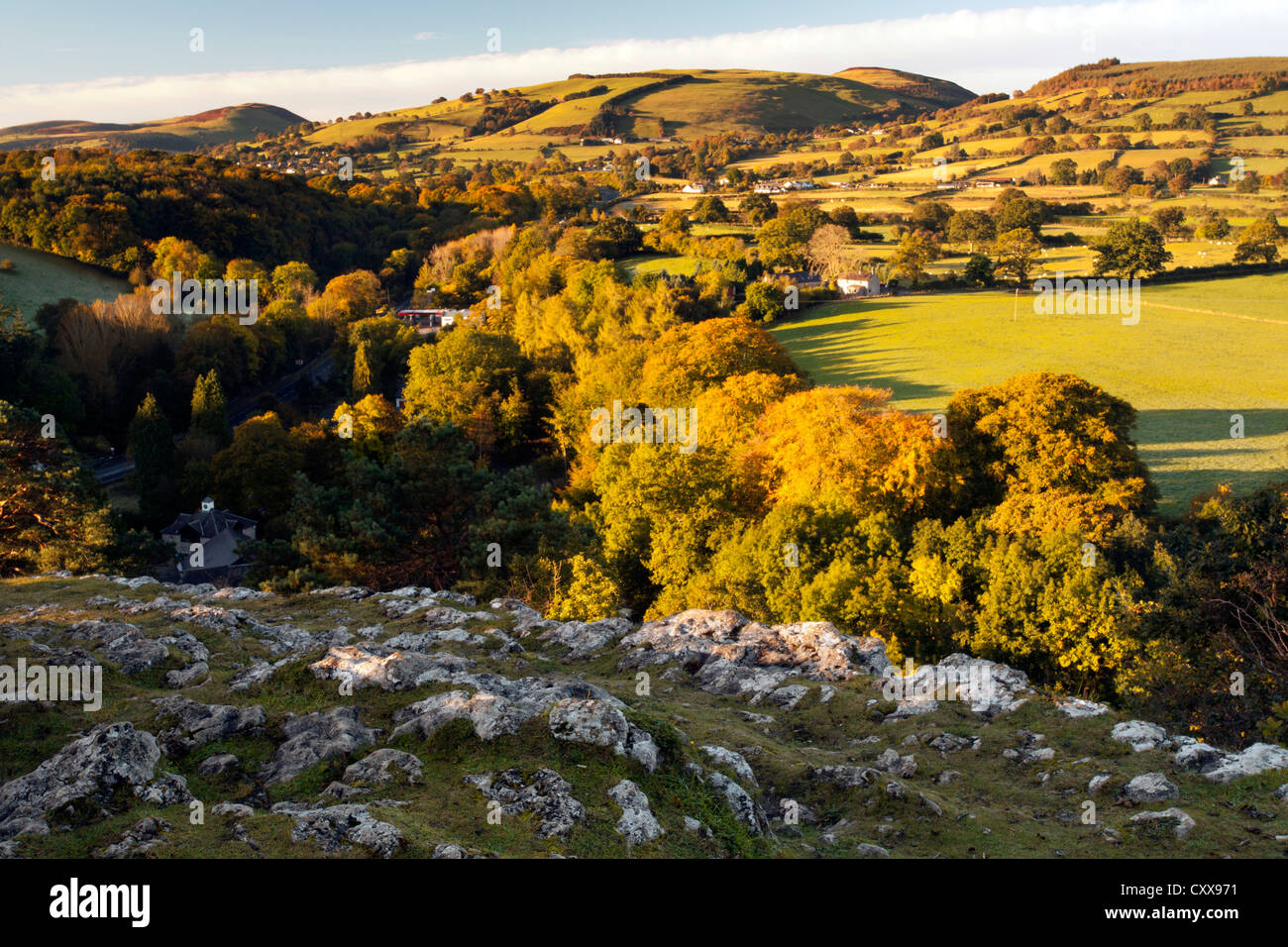 Sunrise over Loggerheads Country Park in the Clwydian Range in North ...