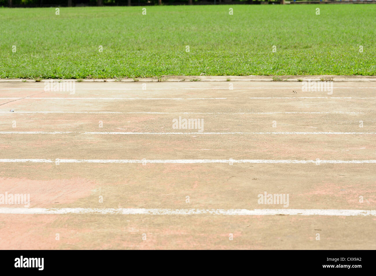 Athletics Track Lane Stock Photo - Alamy