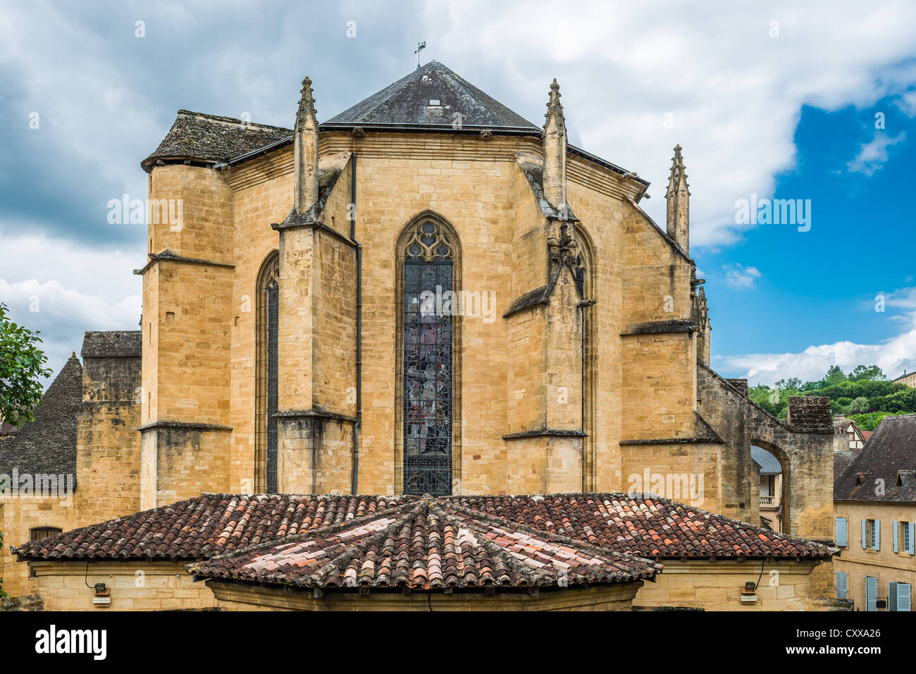 cathedral church in the beautiful city of Sarlat Dordogne Perigord ...