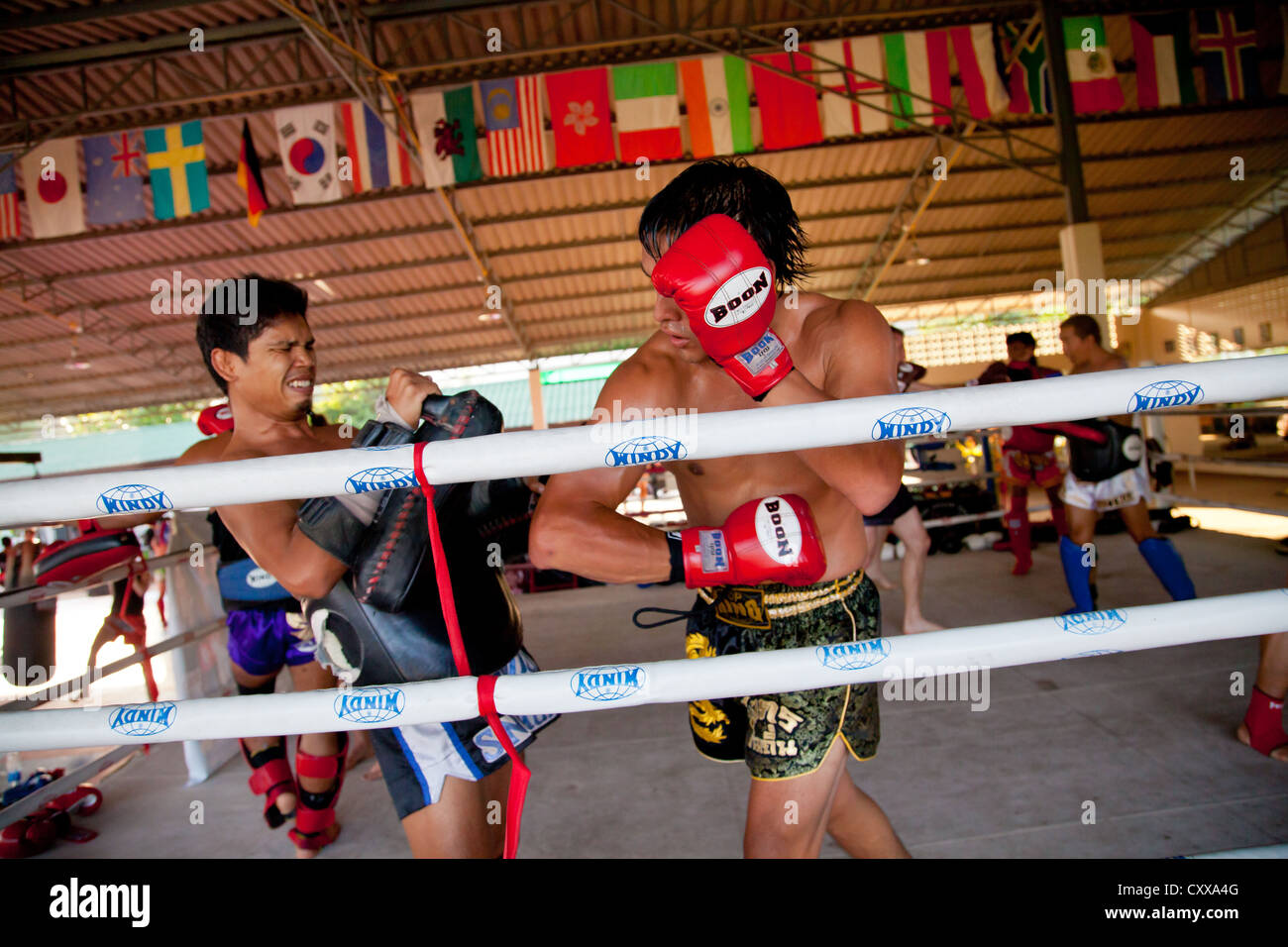 Thai Boxing in a Training Center on Phuket, Thailand Stock Photo - Alamy