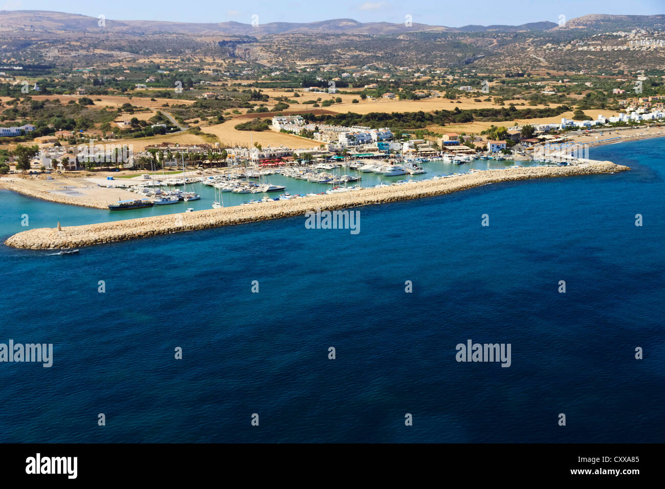 Aerial view of Latchi marina, Paphos area, Cyprus Stock Photo - Alamy