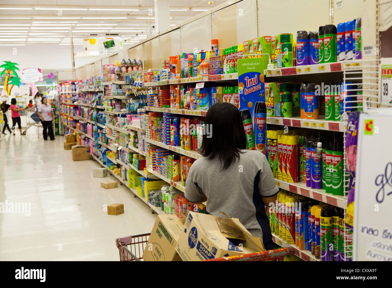 Asian supermarket product shelves store asian products hi-res stock ...