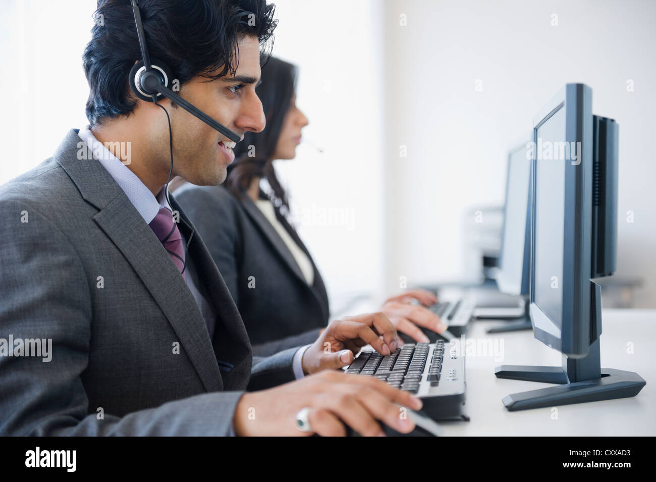 Indian Call Center Computers High Resolution Stock Photography and ...