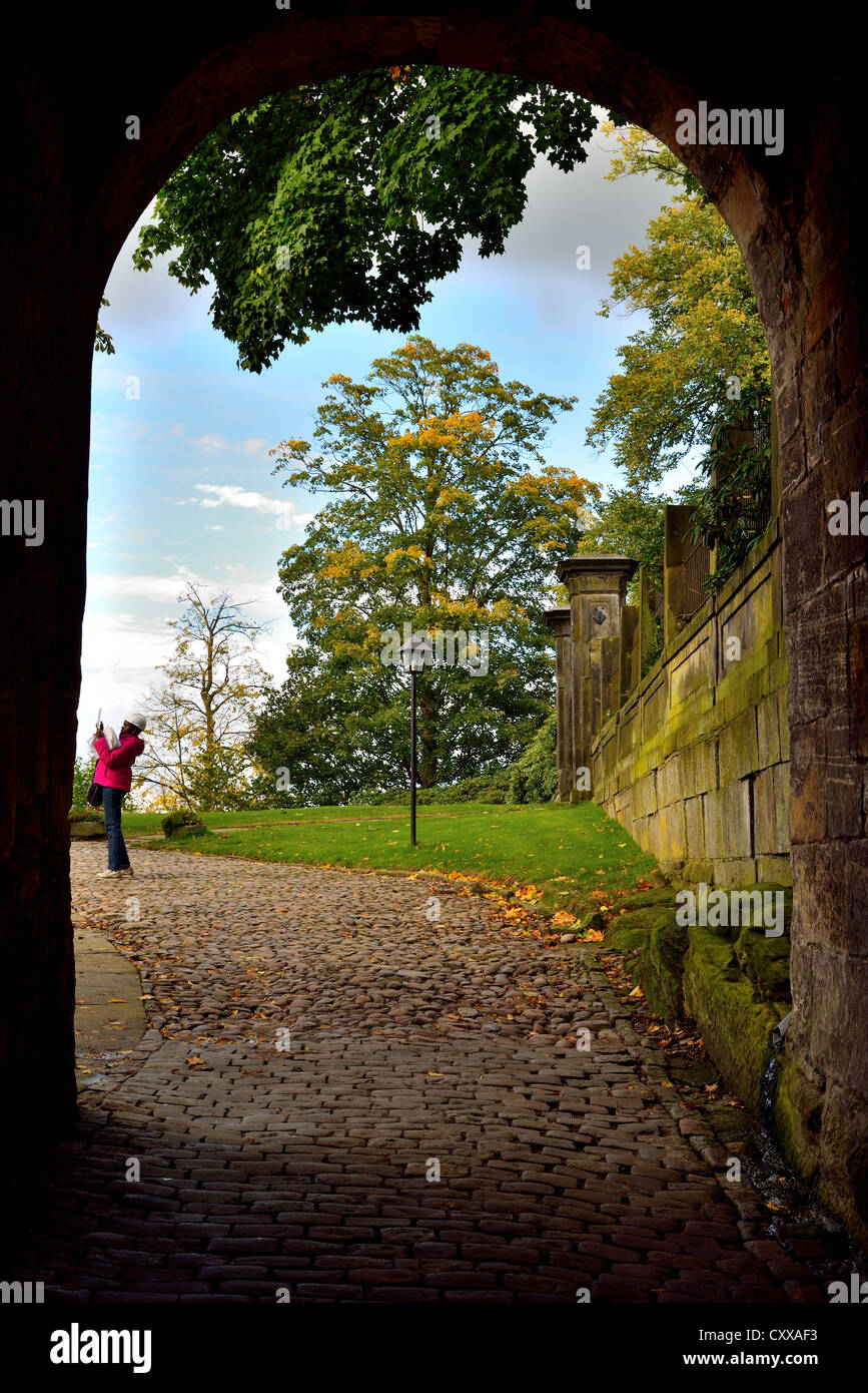 Enter the front gate of the Bentheim Castle. Bad Bentheim, Germany ...
