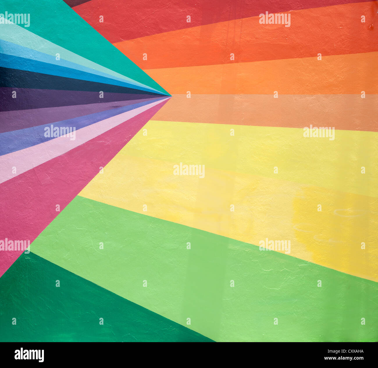 Bright colored stripes and converging colors Stock Photo - Alamy