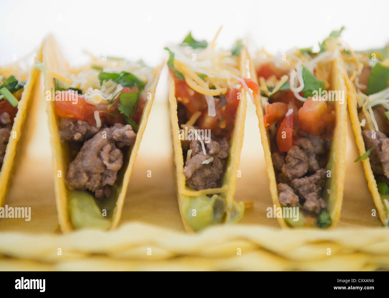 Close up of beef Mexican tacos Stock Photo - Alamy