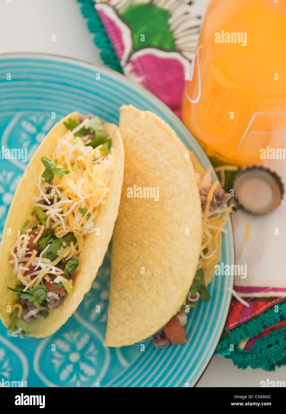 Mexican tacos on plate Stock Photo - Alamy