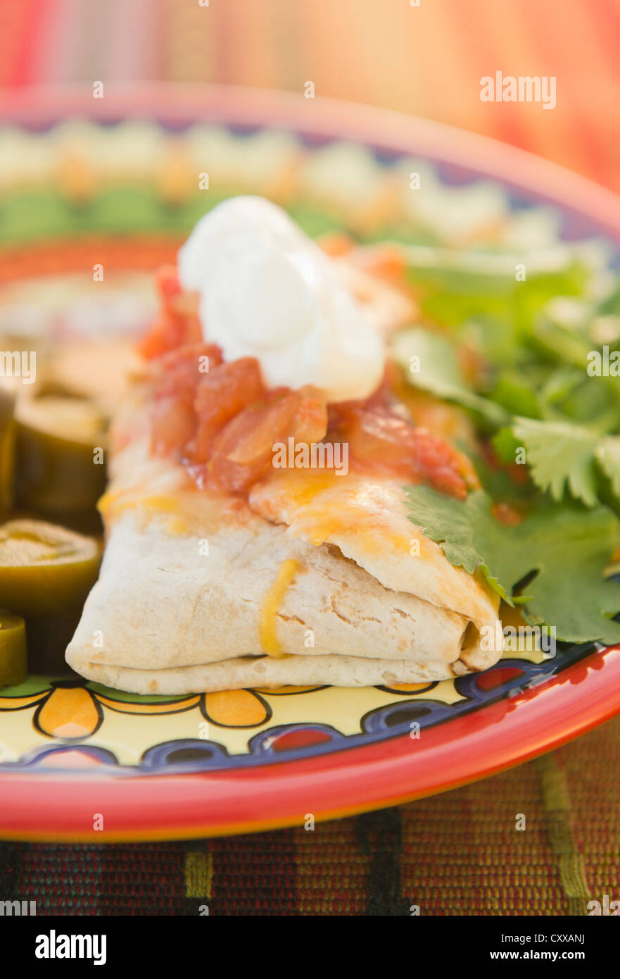 Close up of Mexican burrito Stock Photo - Alamy
