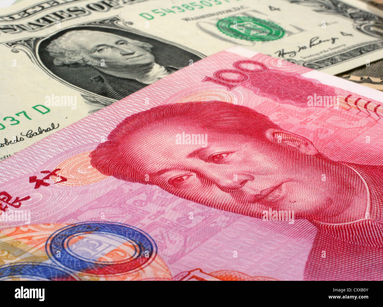 Yuan, and US dollar Stock Photo - Alamy