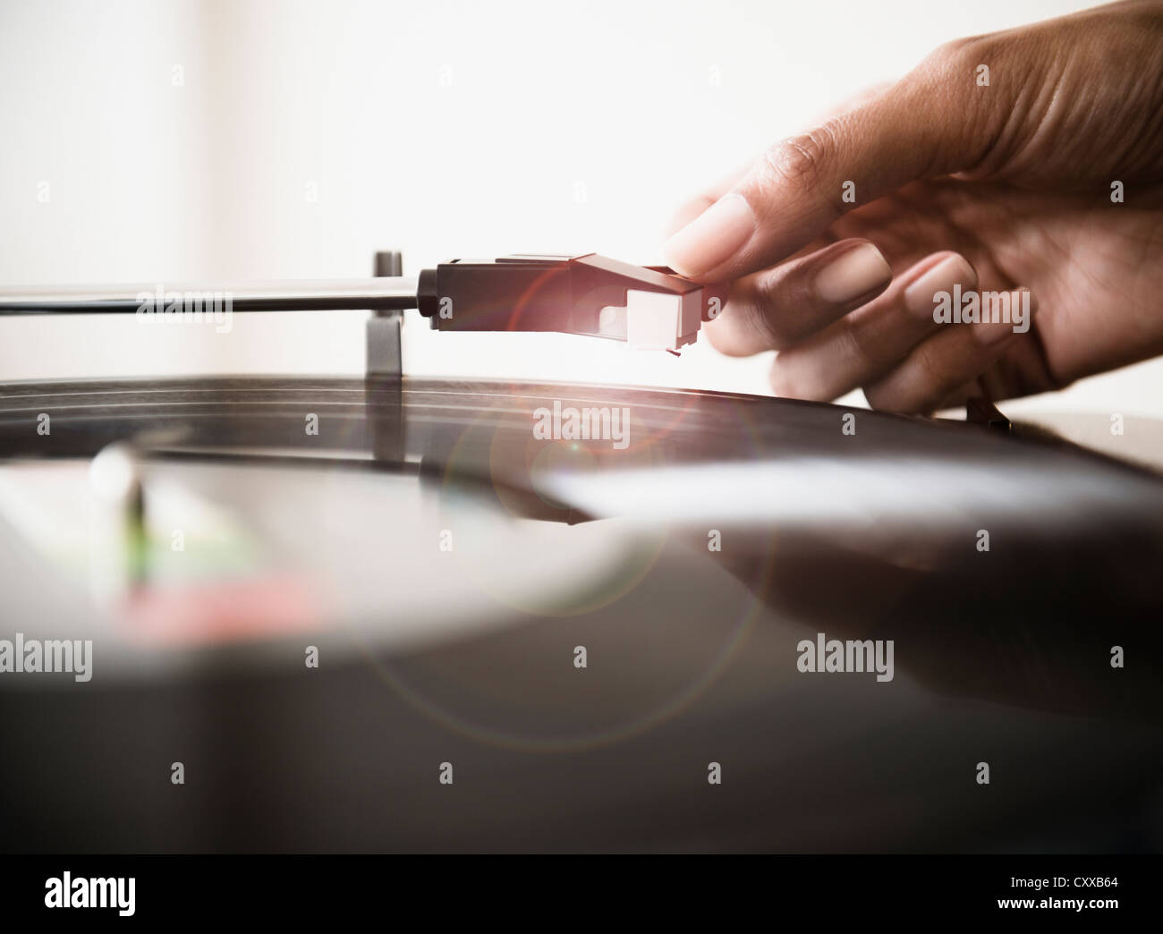 Woman record player hi-res stock photography and images - Alamy