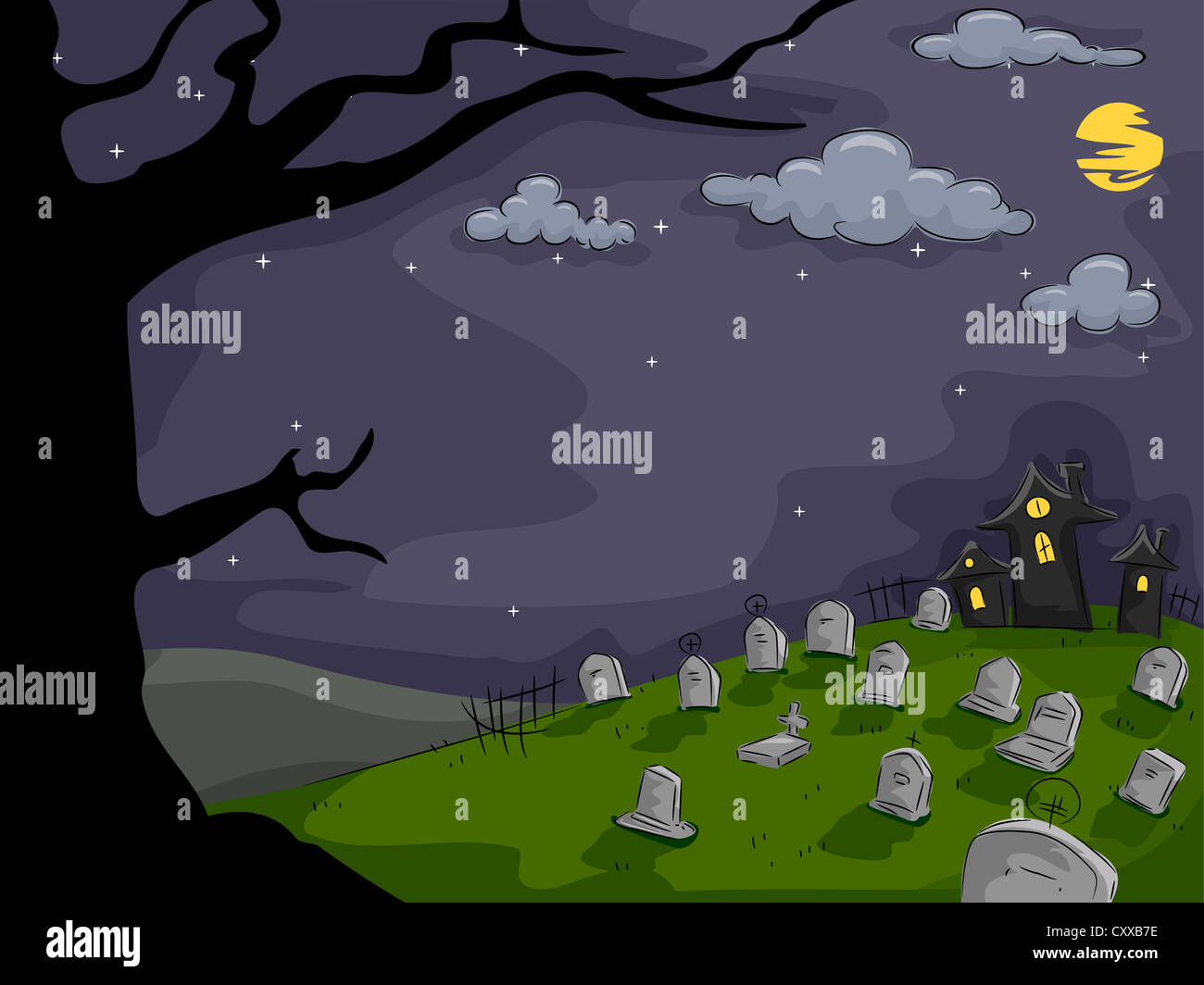 Spooky Graveyard Clipart Maps