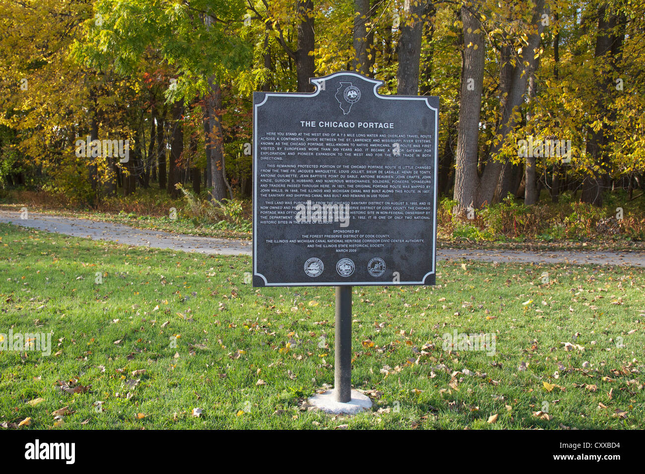 Historic marker. Chicago Portage National Historic Site. Lyons ...