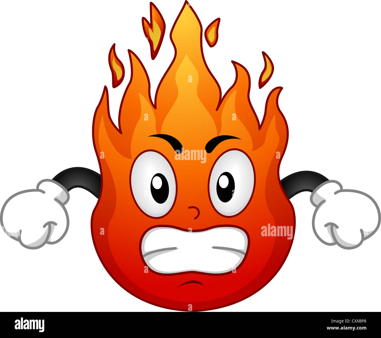 Mascot Illustration Featuring an Angry Fire in a Fighting Stance - Hot ...