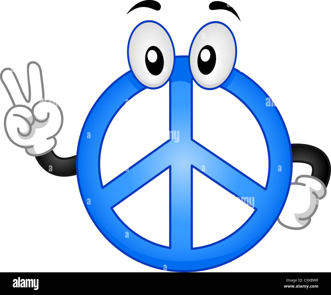 Mascot Illustration of a Peace Sign Doing the Peace Sign Stock Photo ...