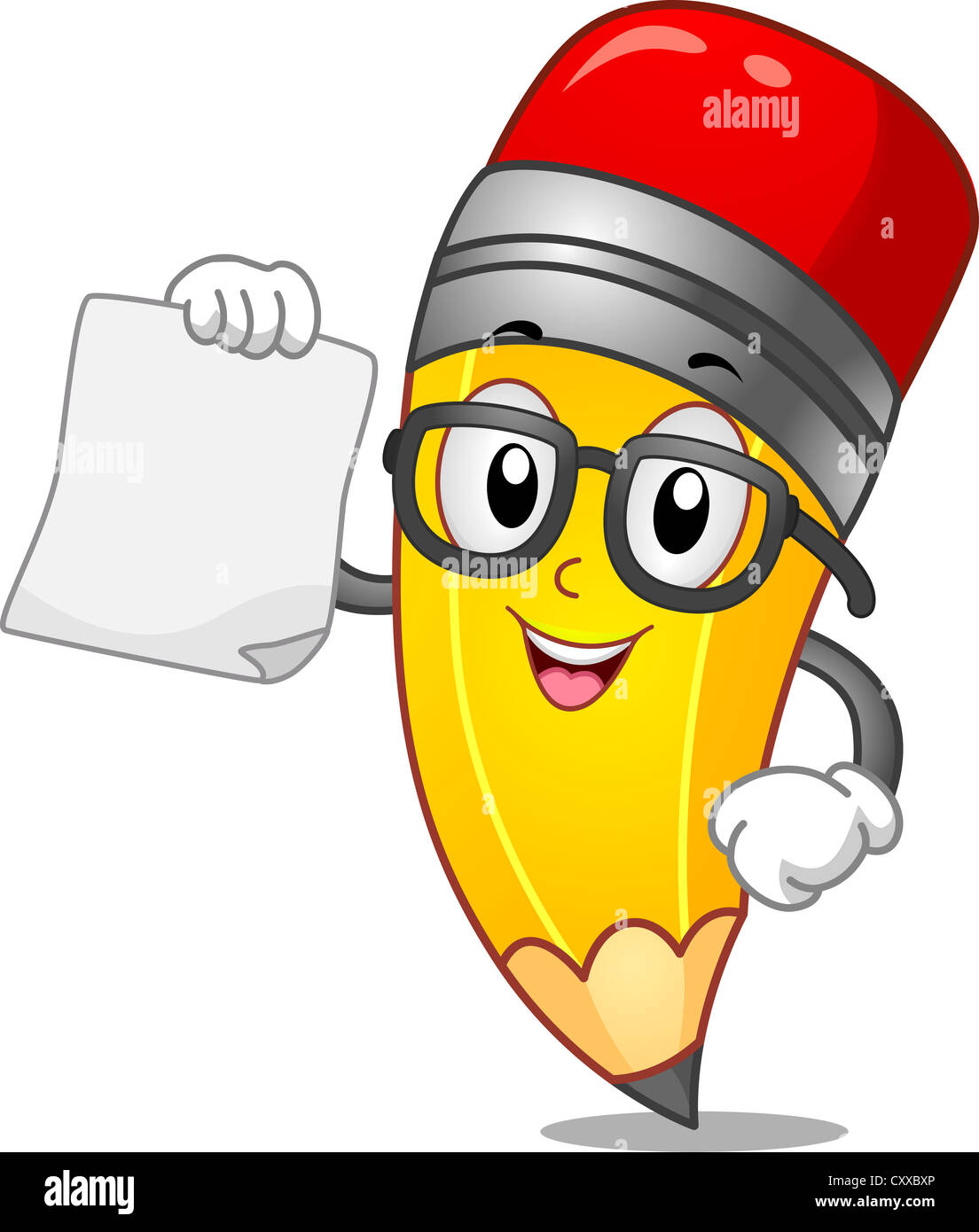 Cartoon Paper And Pencil