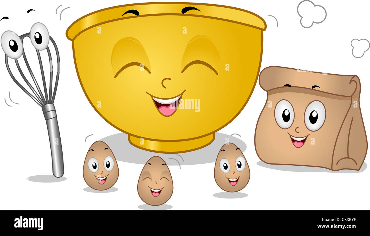 Mascot Illustration Featuring Eggs, an Egg Beater, a Mixing Bowl, and a ...
