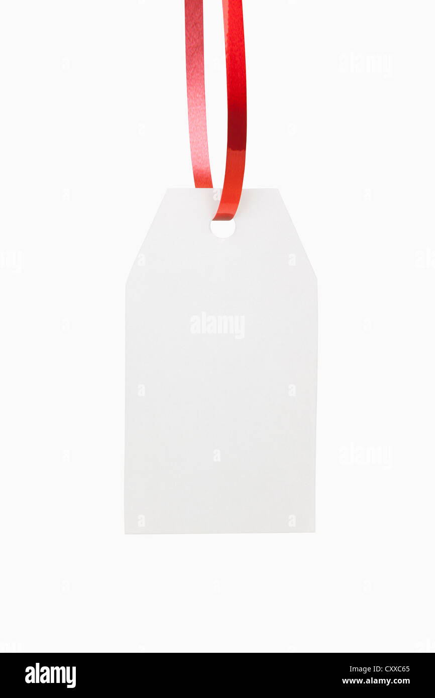 A blank, white christmas gift tag, includes clipping path Stock Photo ...