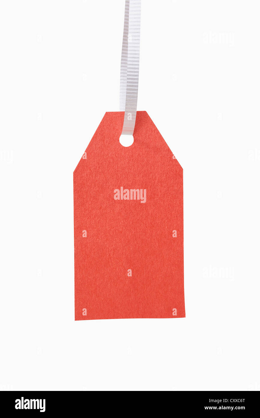 A blank, red christmas gift tag, includes clipping path Stock Photo - Alamy