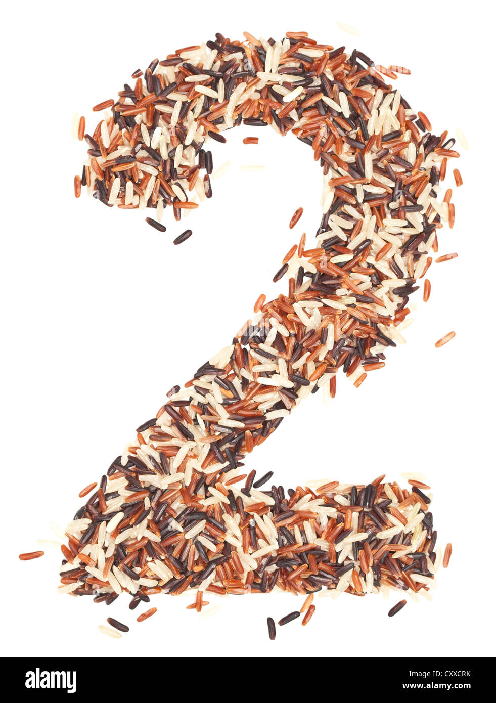 Alphabet from organic whole grain rice hi-res stock photography and ...