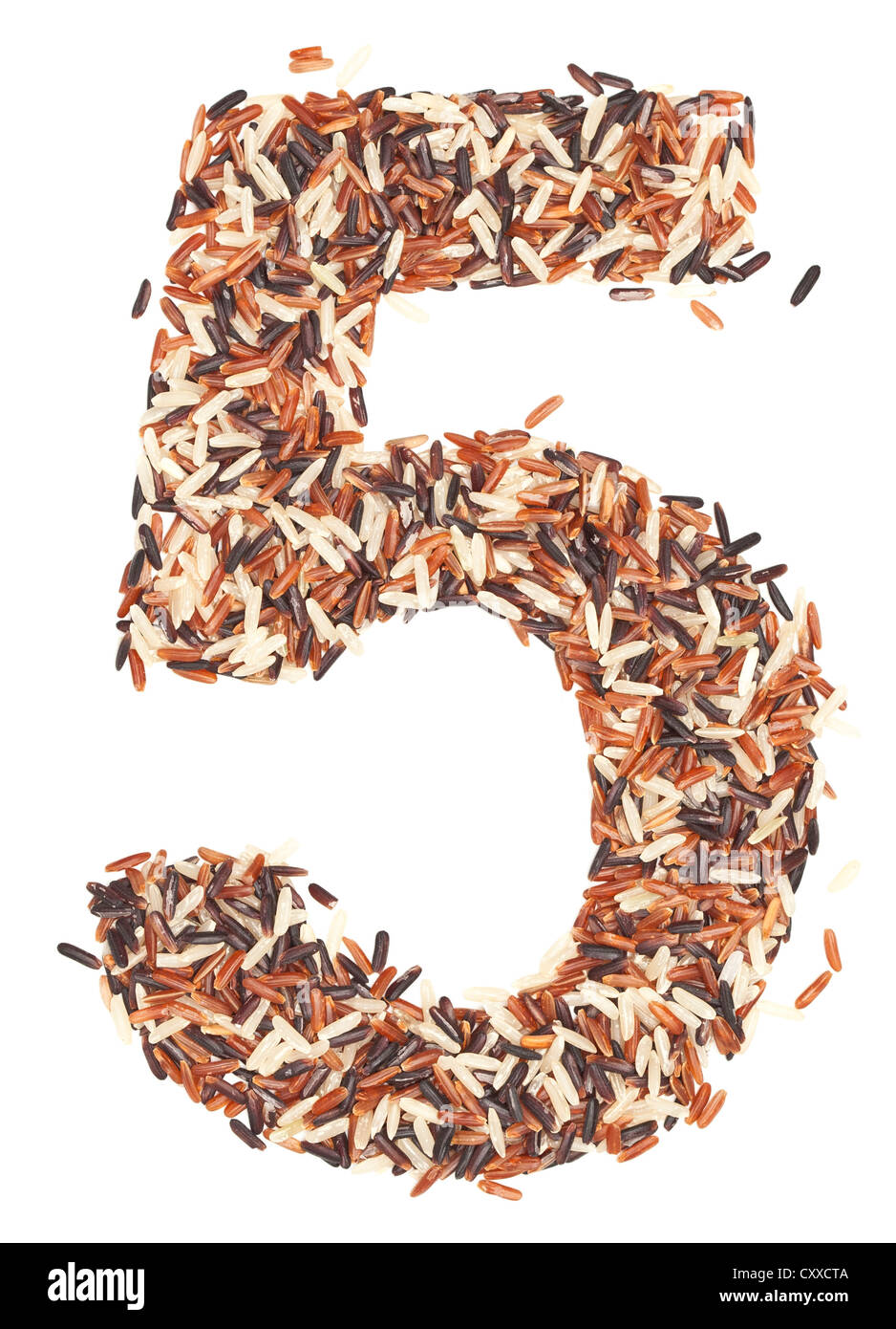 5, number from Organic Whole grain Rice Stock Photo - Alamy