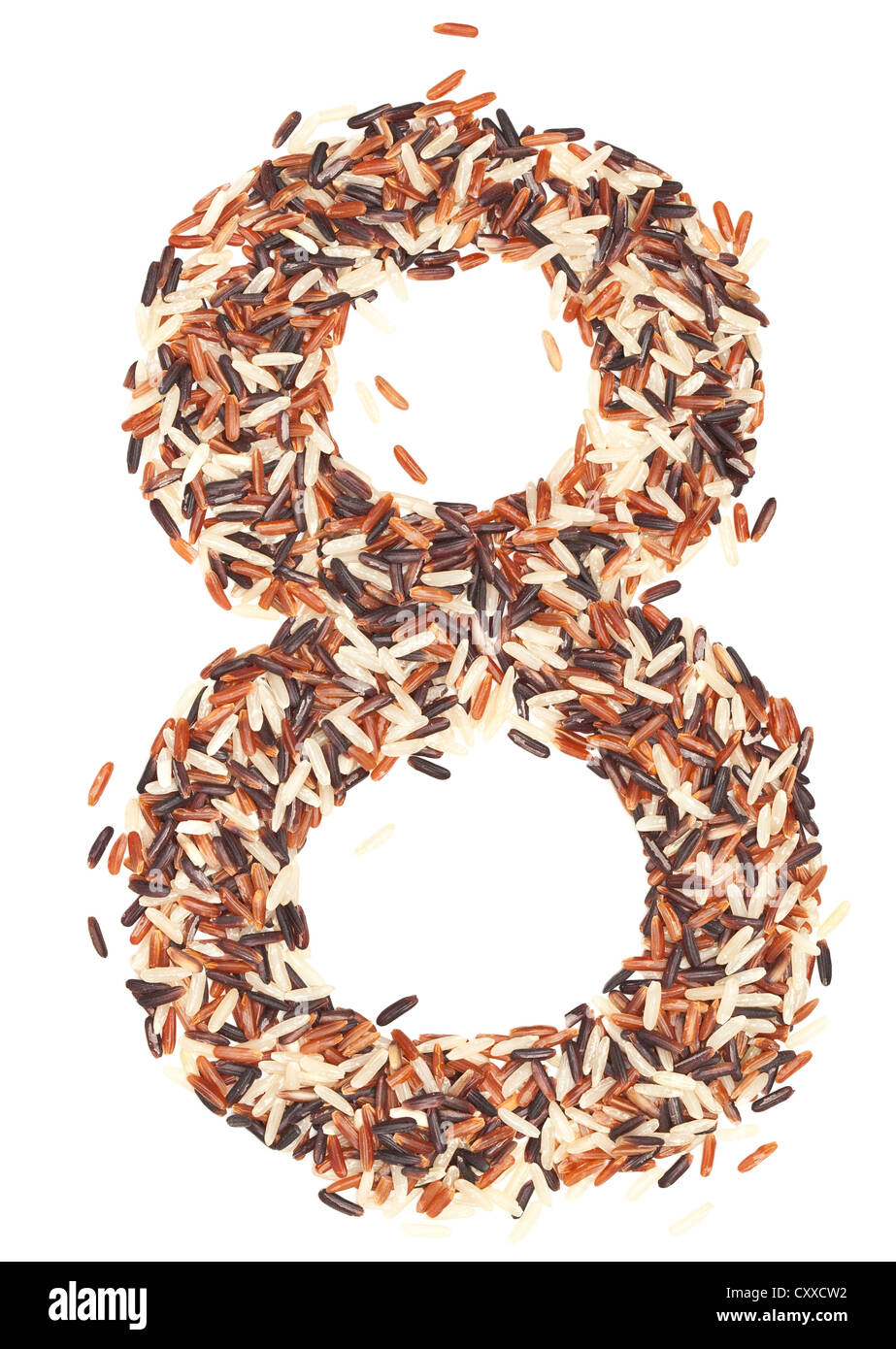 Number from organic whole grain rice hi-res stock photography and ...