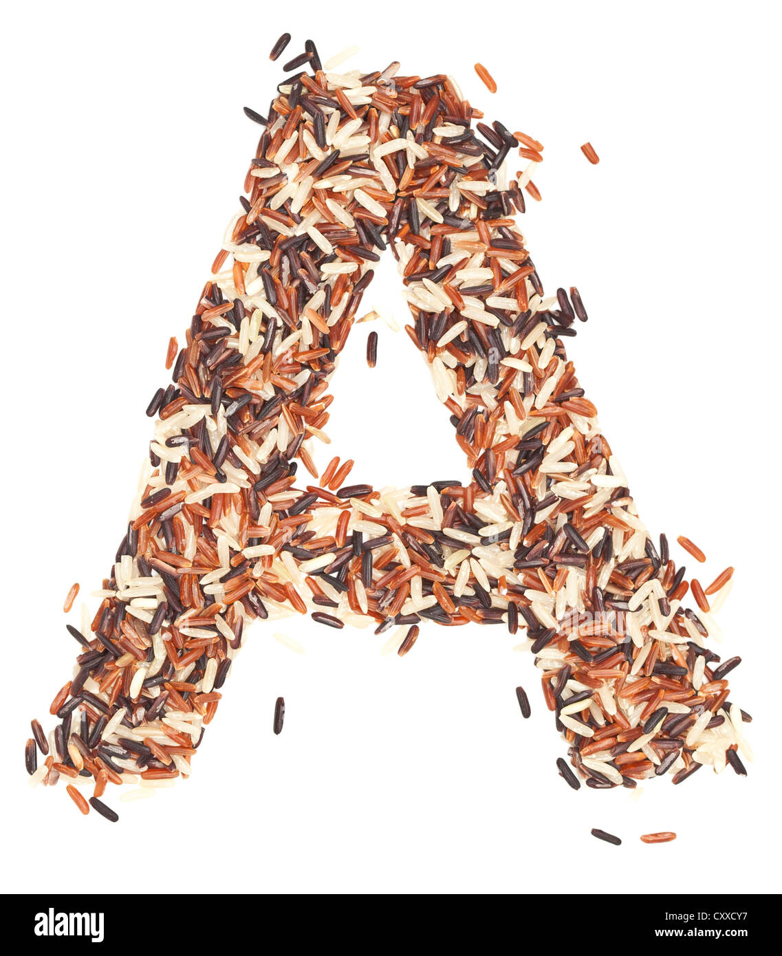 A, Alphabet from Organic Whole grain Rice Stock Photo - Alamy