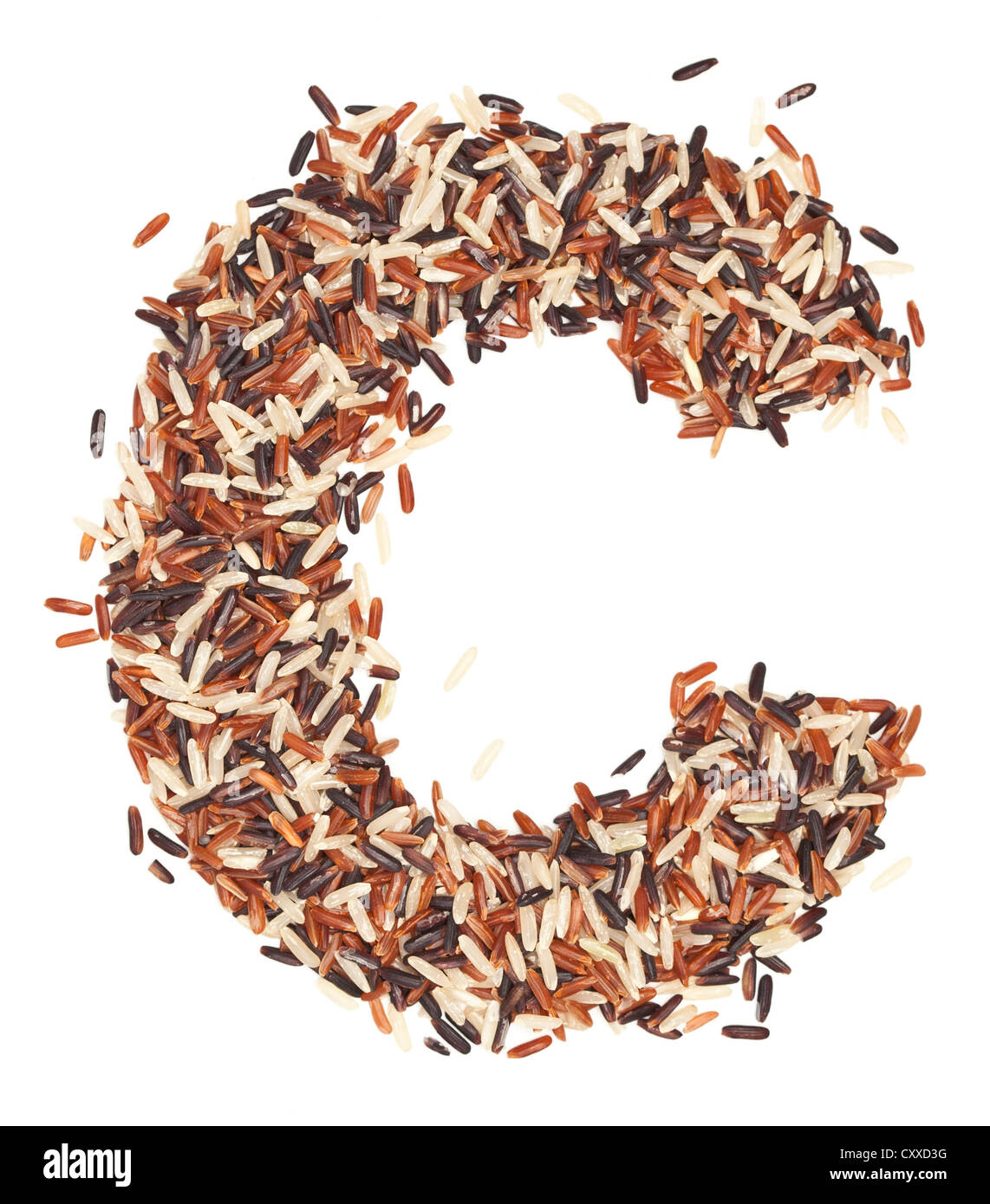 c, Alphabet from Organic Whole grain Rice Stock Photo - Alamy