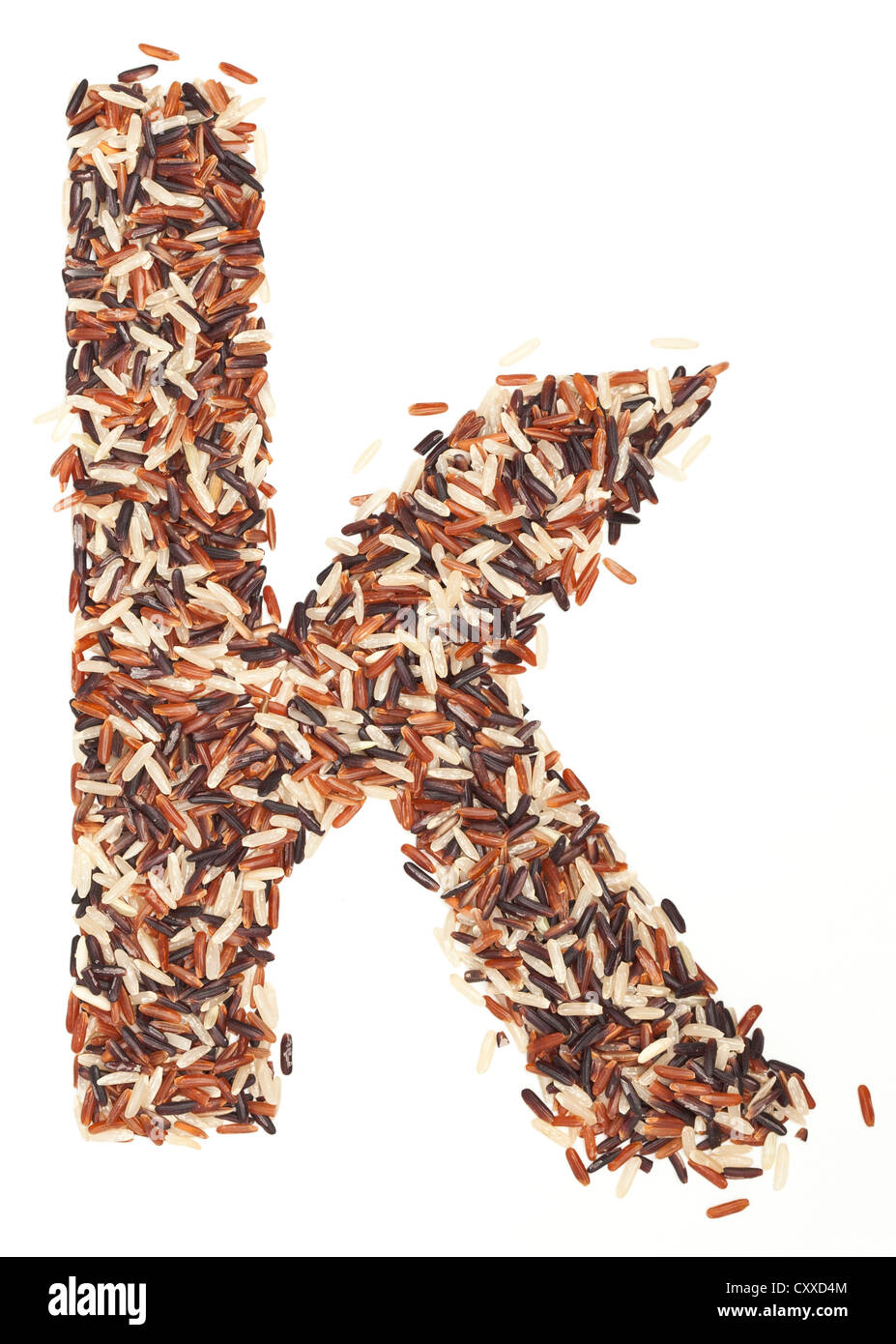 k, Alphabet from Organic Whole grain Rice Stock Photo - Alamy
