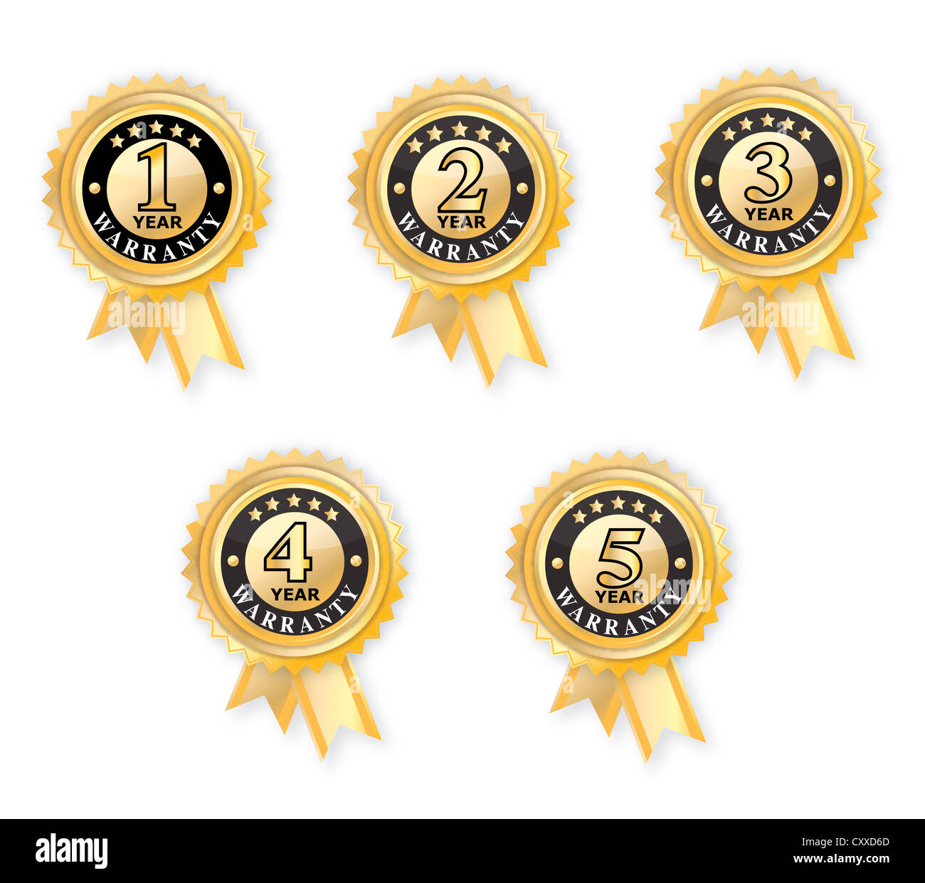 set of guarantee sign, warranty label Stock Photo - Alamy