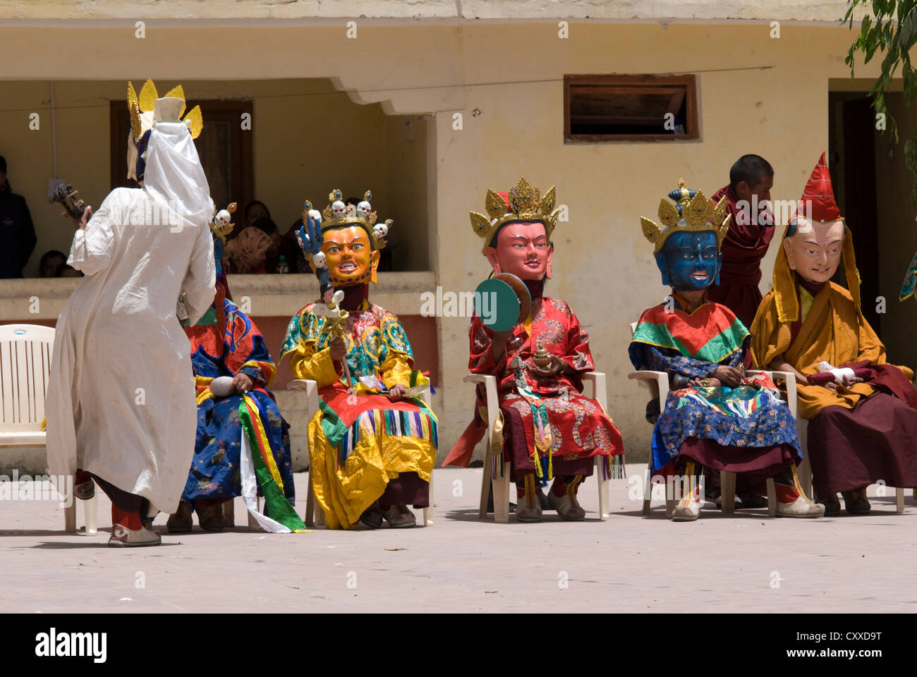 A masked Buddhist monk Performs a ritual dance at the annual Kungri ...