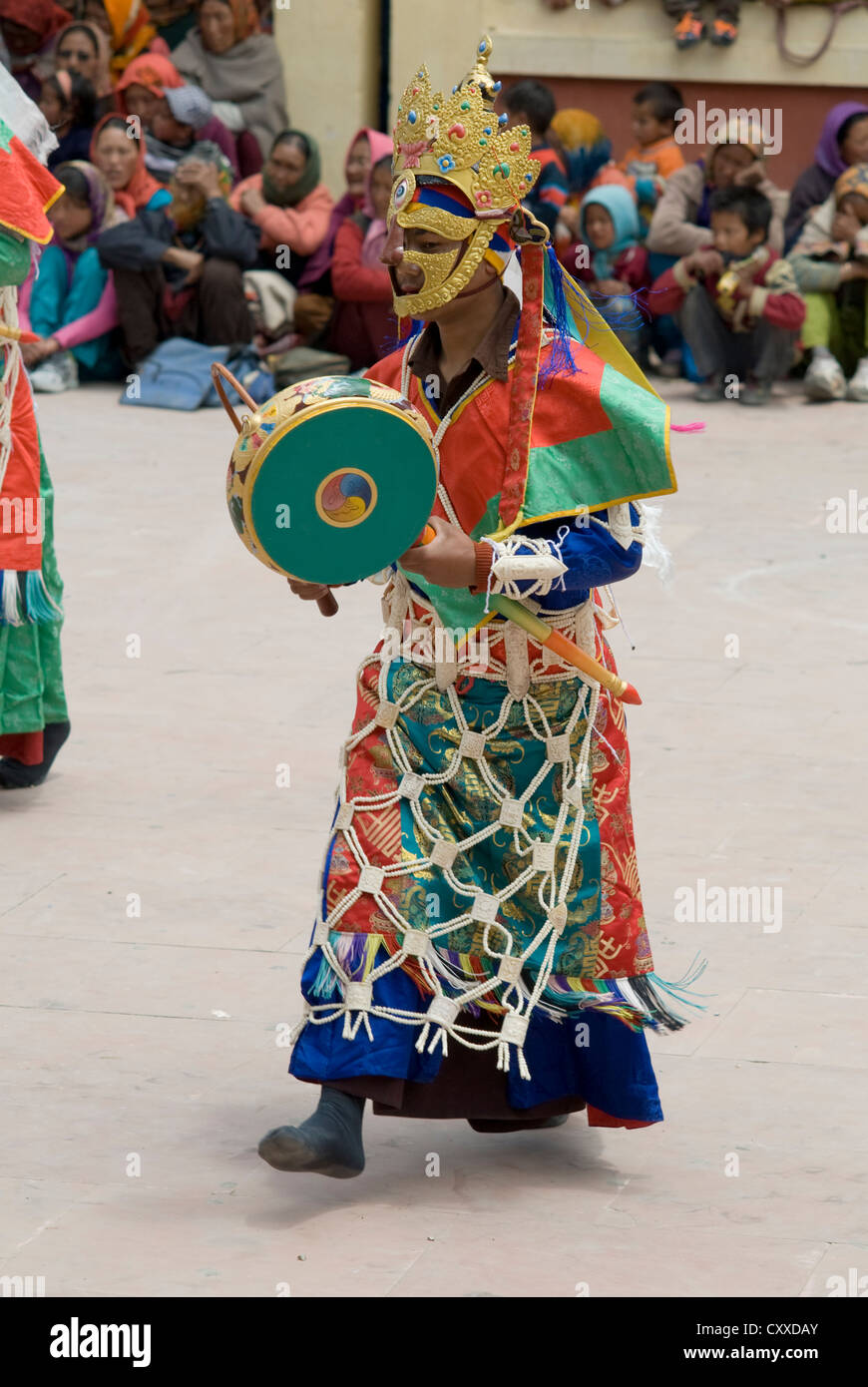 A masked Buddhist monk Performs a ritual dance at the annual Kungri ...