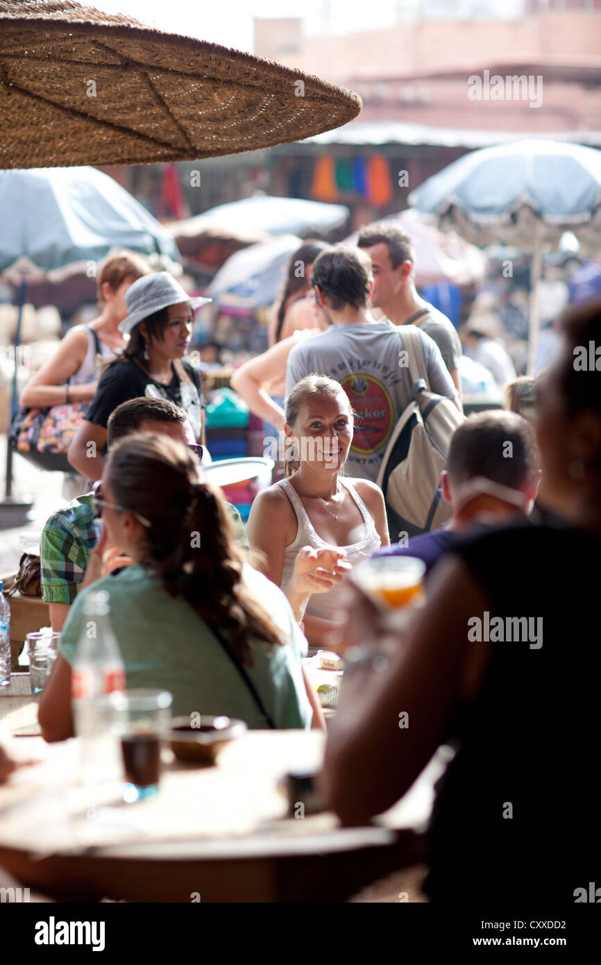 Traditional cafe restaurant Medina Marrakesh Morocco Stock Photo - Alamy