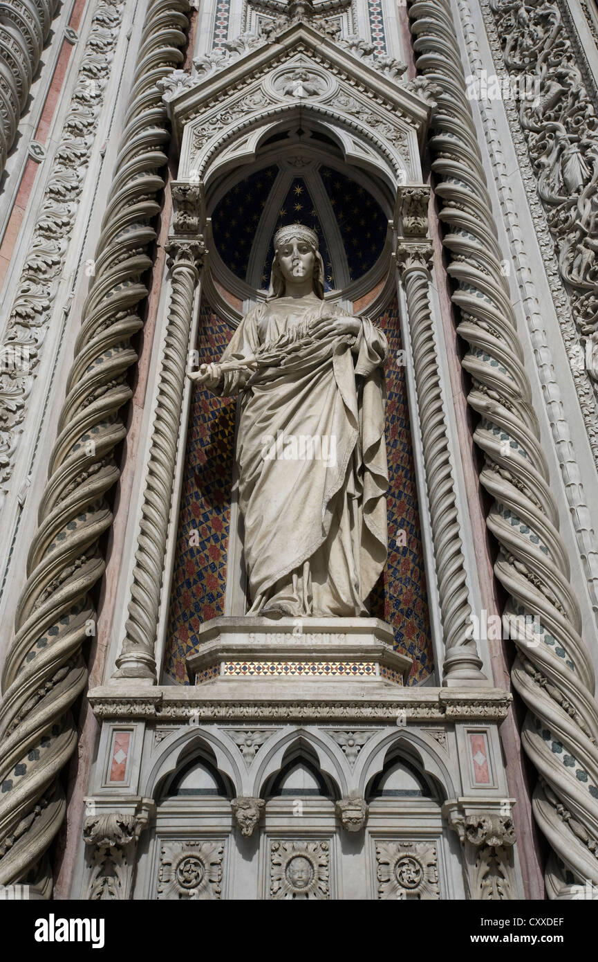 Statue On Facade Florence Cathedral High Resolution Stock Photography ...