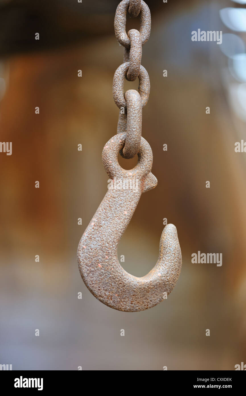 Rusty heavy-duty hook, steelworks, mining Stock Photo - Alamy
