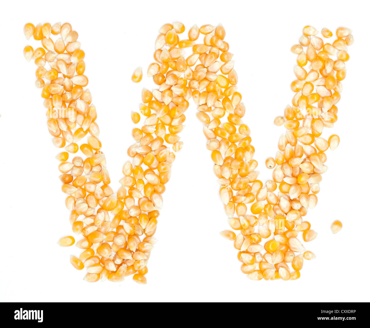 W,Alphabet from Organic corn beans dry on white Stock Photo - Alamy