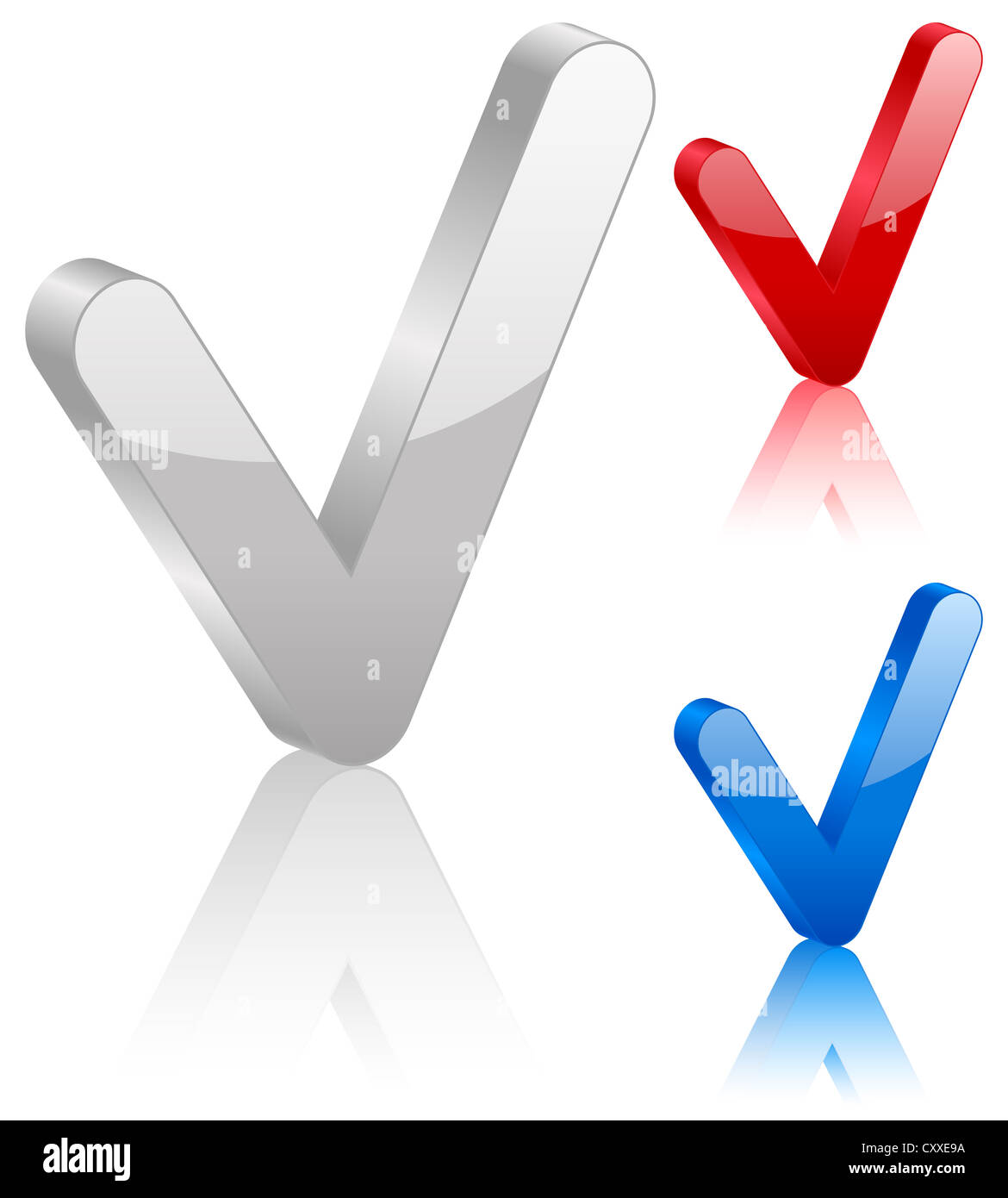 3D check symbol. Vector illustration Stock Photo - Alamy