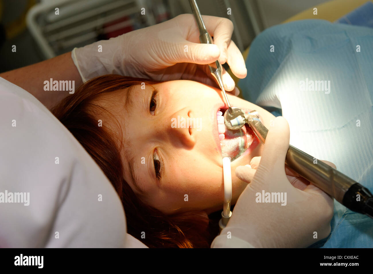 Boy at the dentist's, dental hygiene, dental care, dental treatment ...