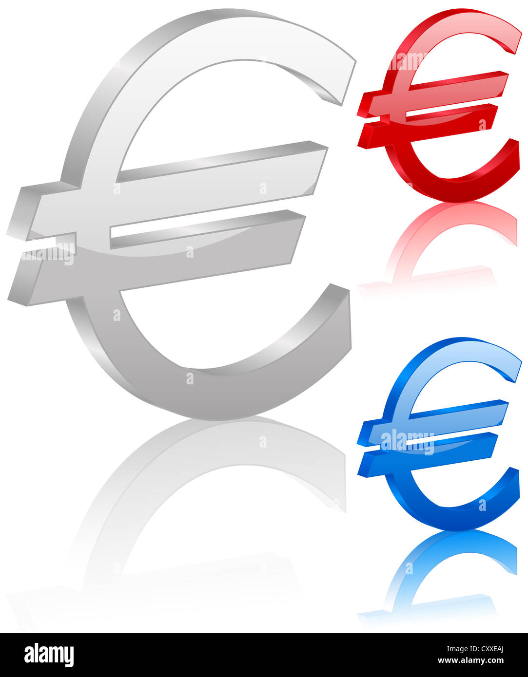 3D euro symbol. Vector illustration Stock Photo - Alamy