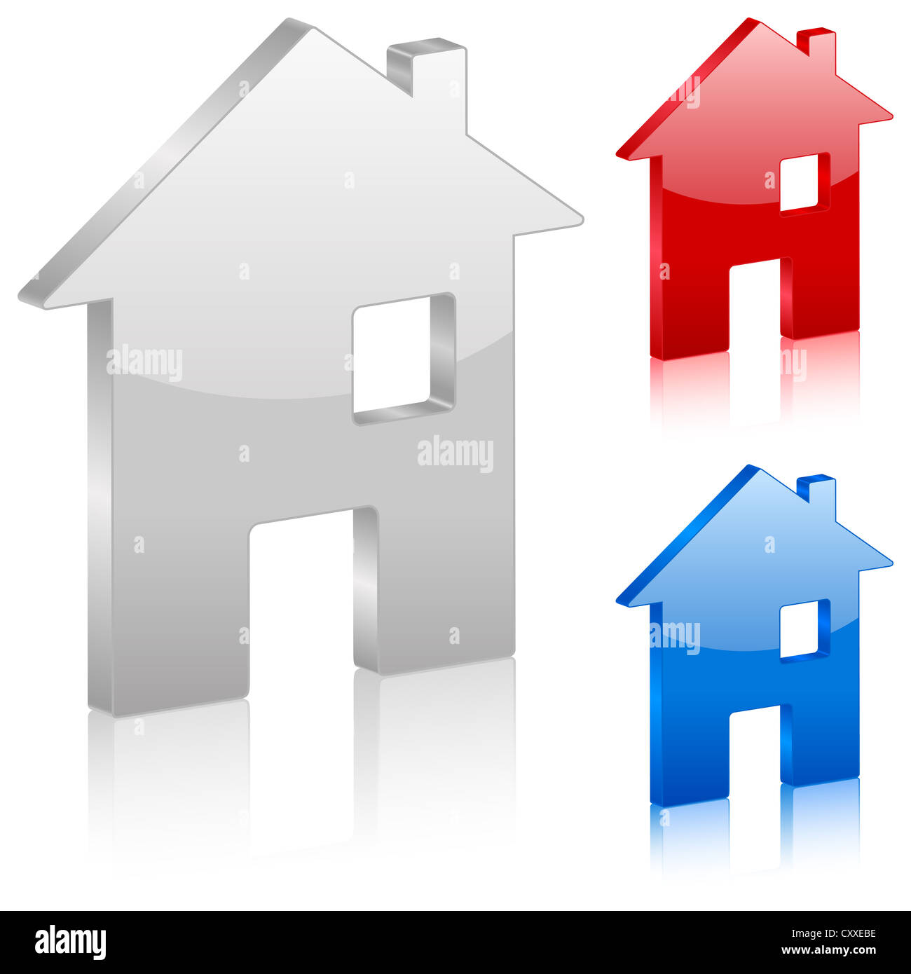 3D home symbol. Vector illustration Stock Photo - Alamy