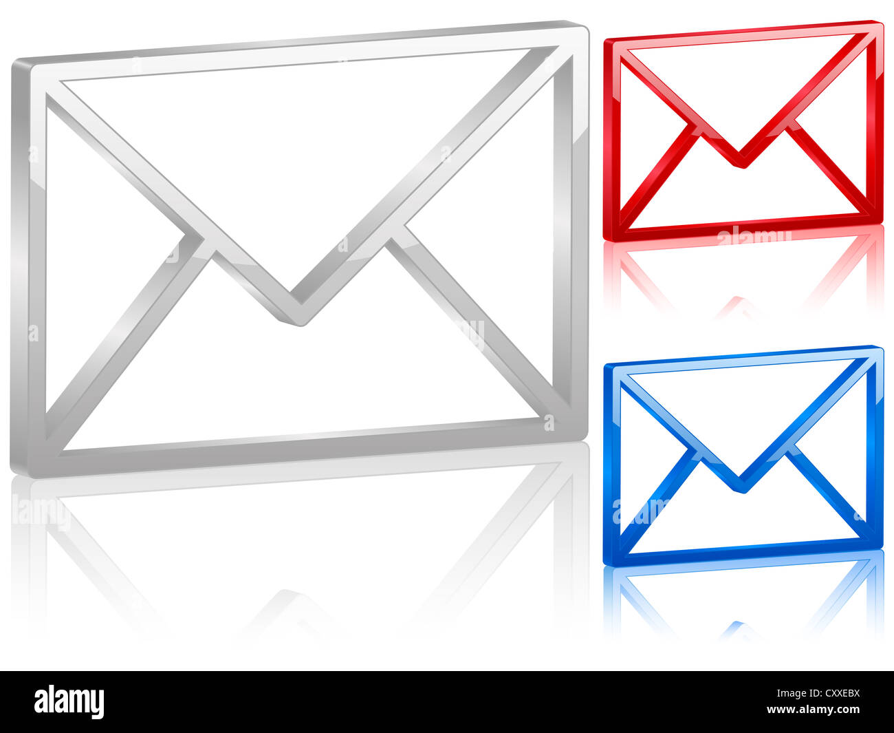 3D mail symbol. Vector illustration Stock Photo - Alamy