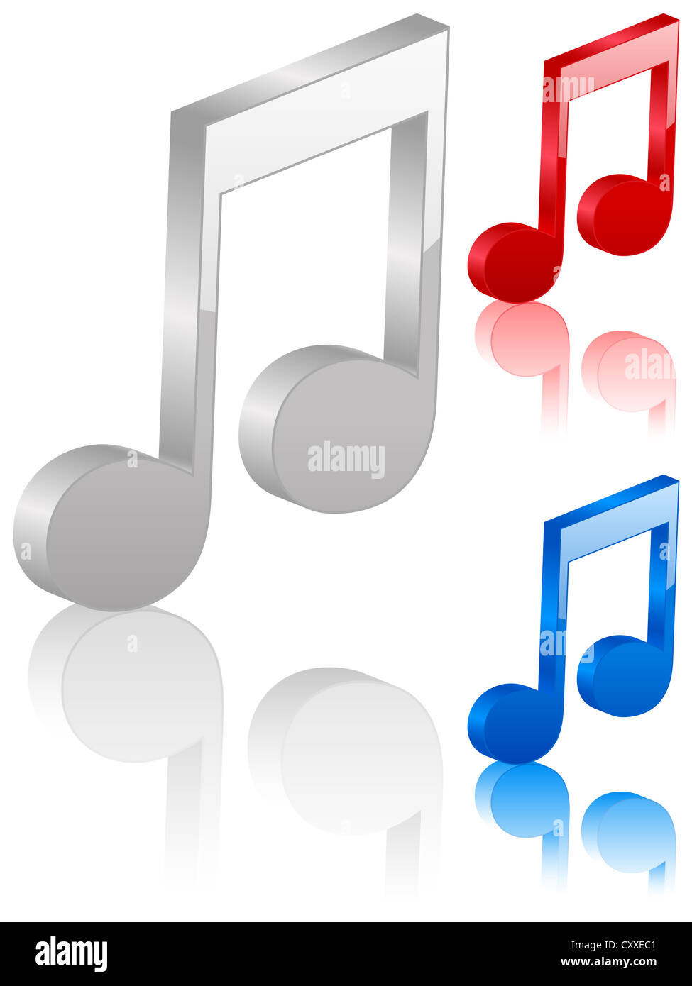 3D music note symbol. Vector illustration Stock Photo - Alamy