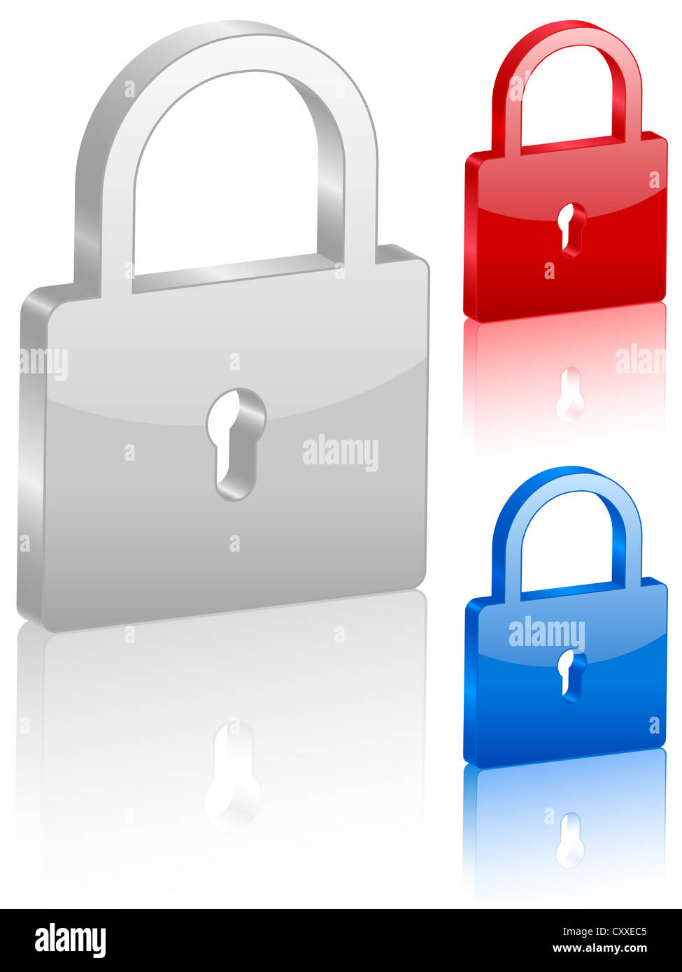 3D padlock symbol. Vector illustration Stock Photo - Alamy