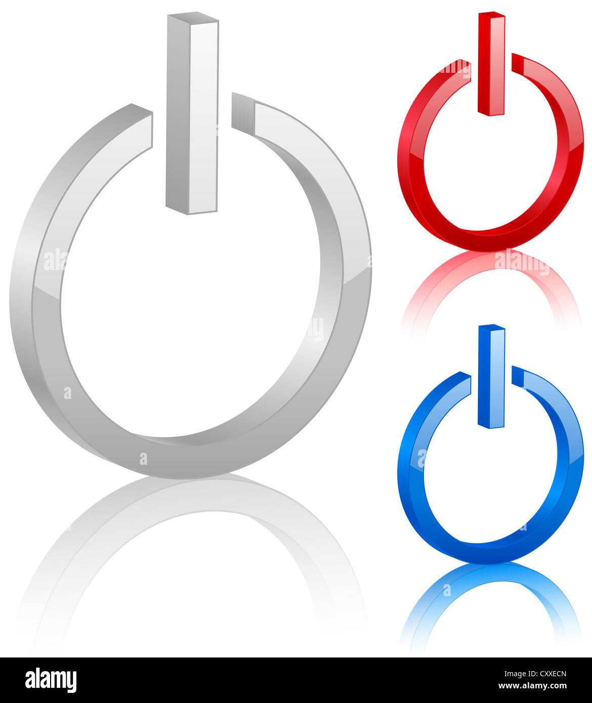 3D power symbol. Vector illustration Stock Photo - Alamy