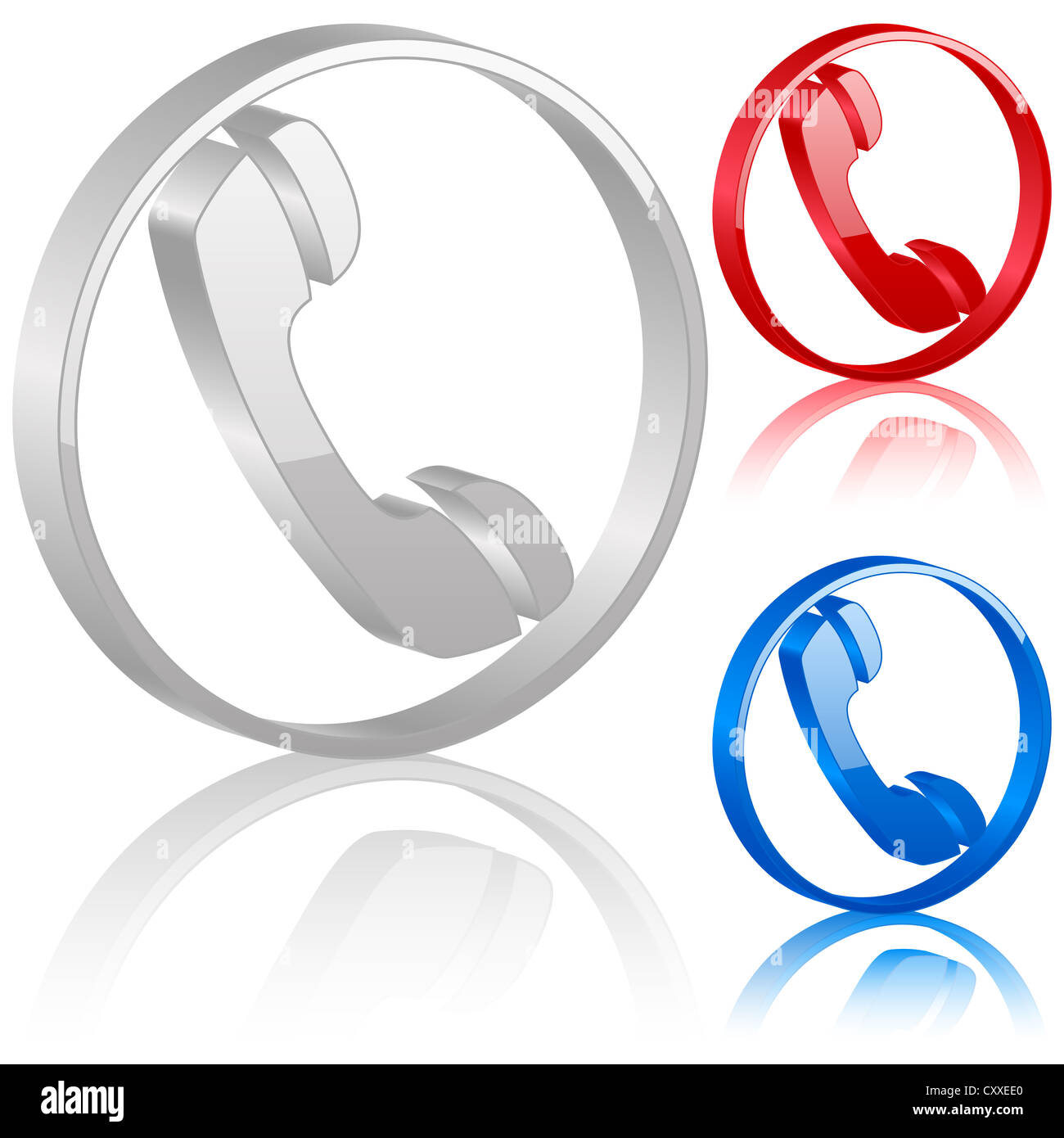 3D phone symbol. Vector illustration Stock Photo - Alamy