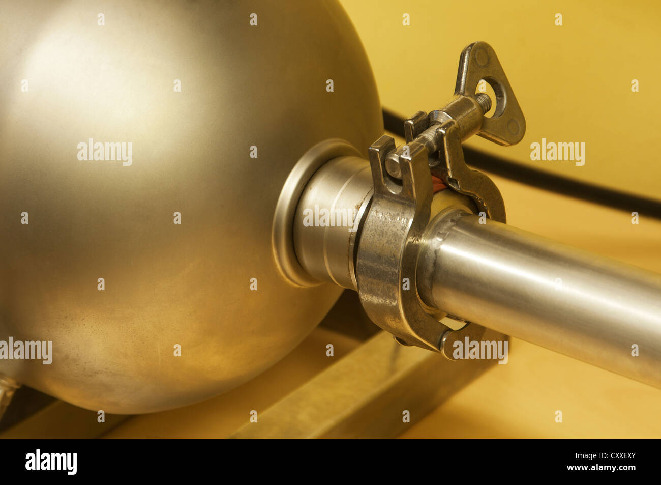 Pipe connected to a water pump - a part of biomass separation unit ...