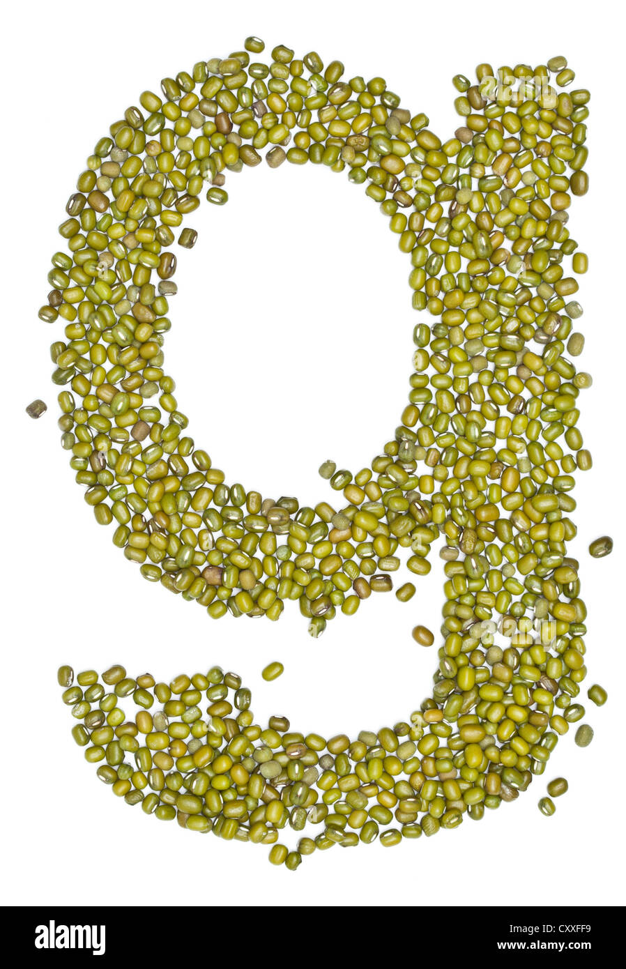 Alphabet form green beans on white hi-res stock photography and images ...